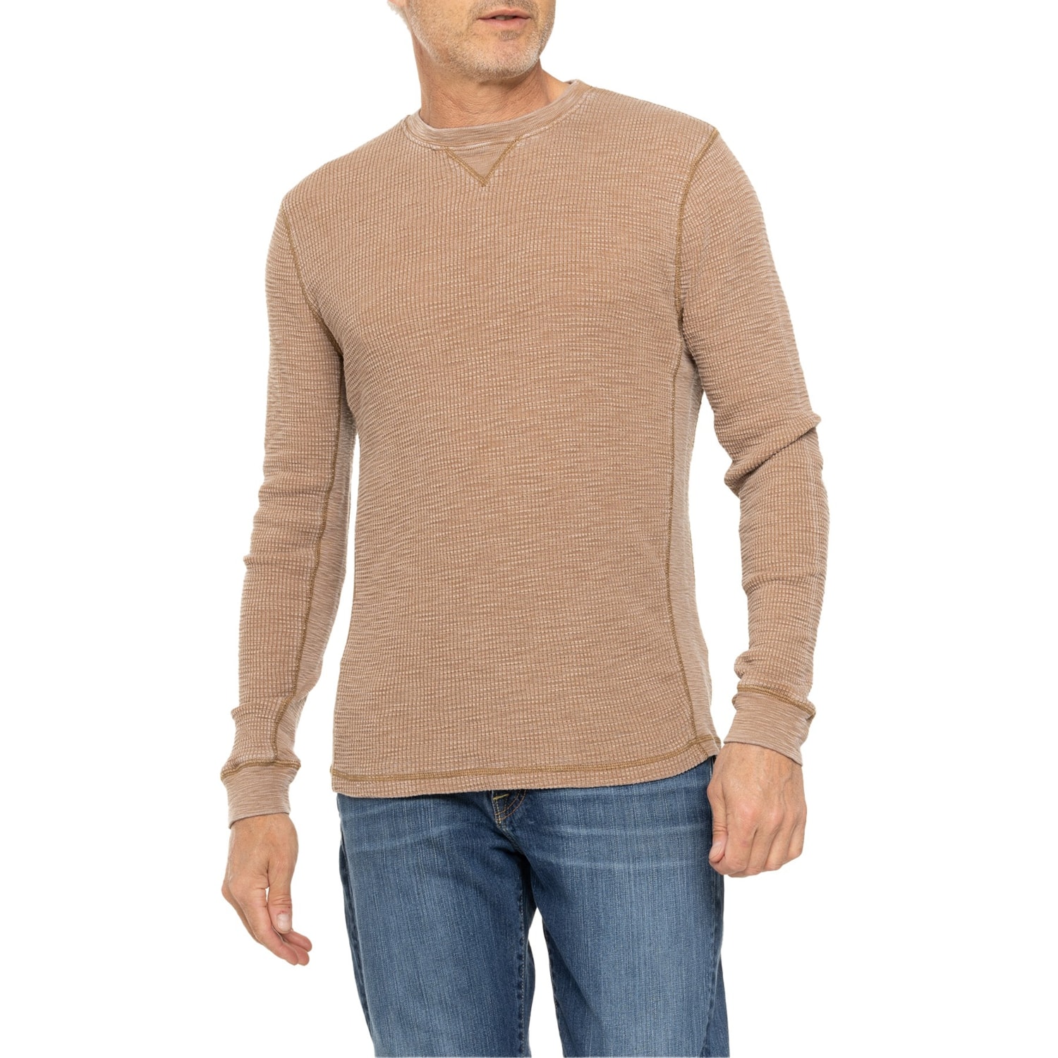True Grit Waffle Thermal Henley Shirt - Long Sleeve - Save 75%