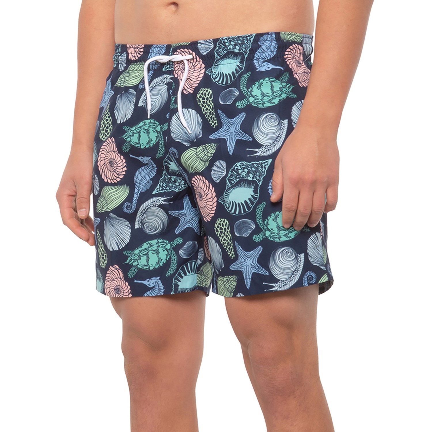 Trunks Surf & Swim Co Sea Turtles and Shells Sano Printed Swim Trunks ...