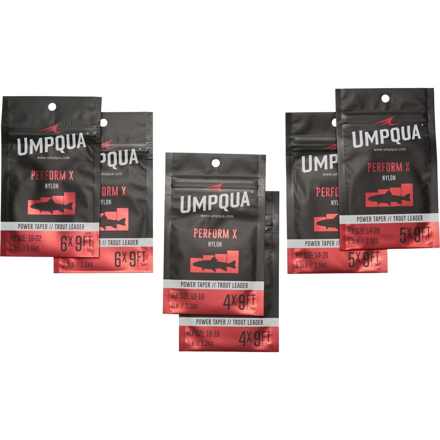 UMPQUA Perform X Power Taper Leader Bundle - 6-Pack, 9’ - Save 37%