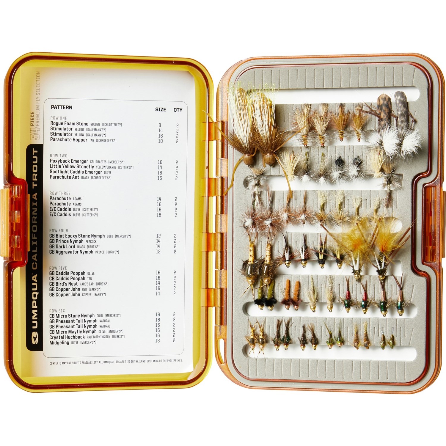UMPQUA UPG Medium Trout Fly Box with California Trout Selection Flies ...