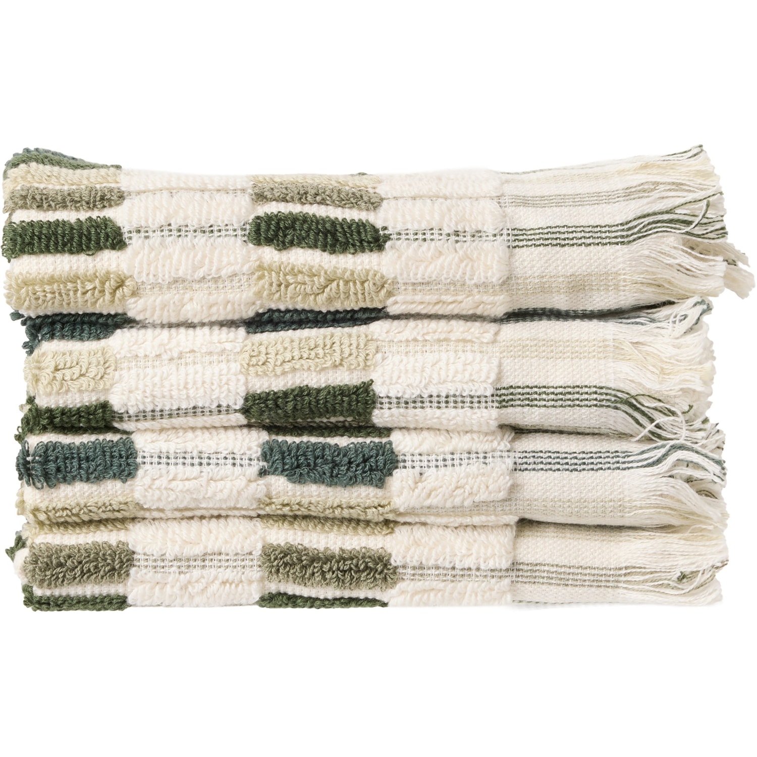 Vaurna Home Shaggy Rib Wash Cloth Set - 4-Pack, 13x13”, Green - Save 45%