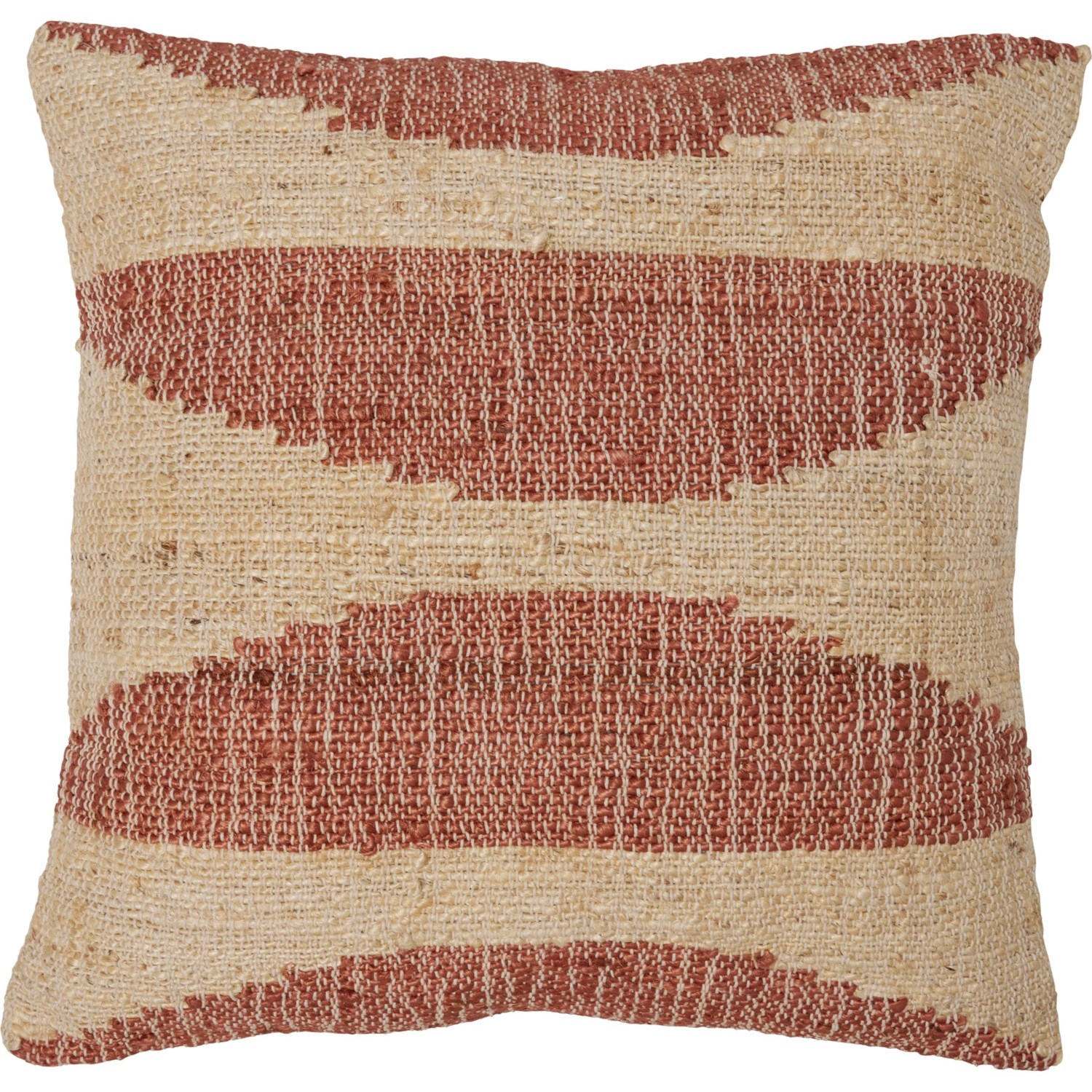 Villa by Classic Home Jute Geometric Throw Pillow - Feather Fill, 22x22 ...