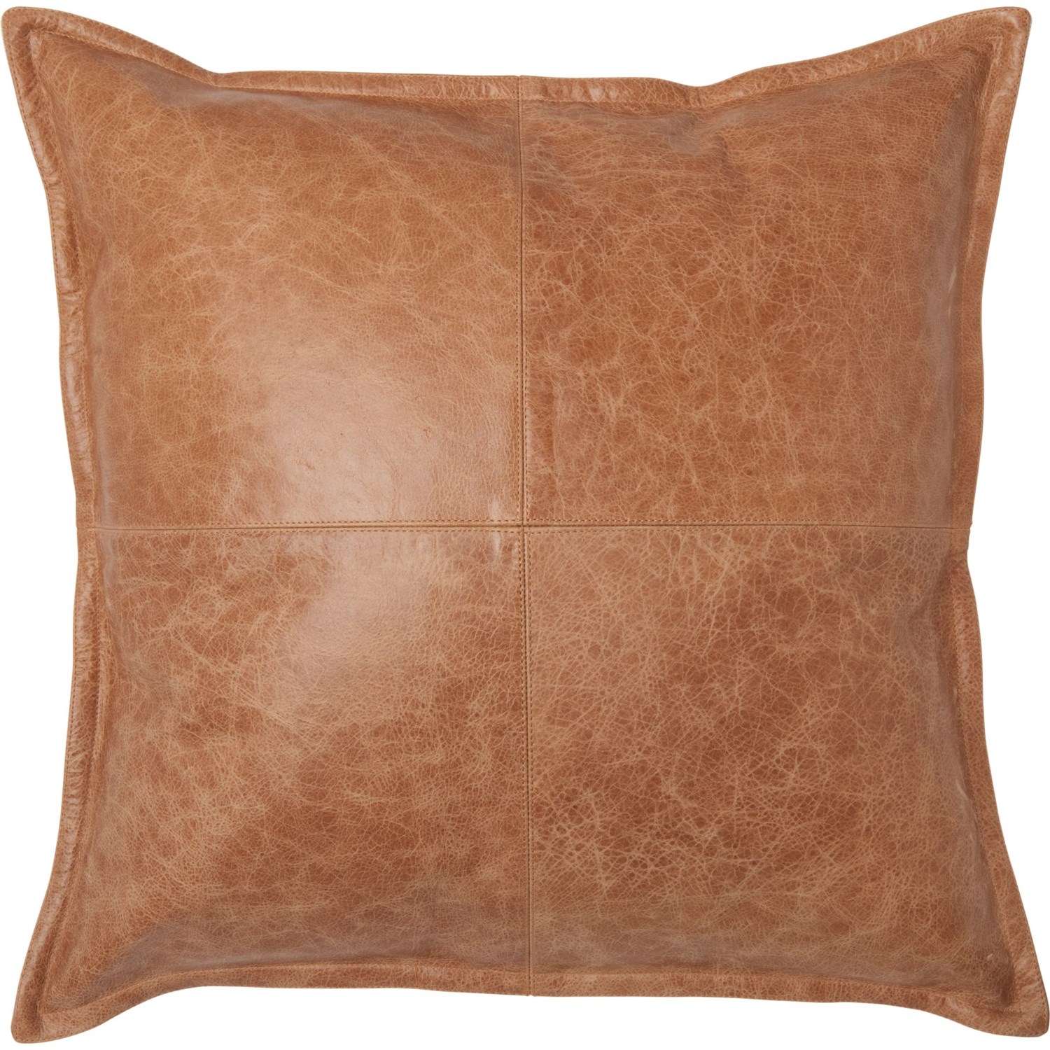 Villa by Classic Home Oversized Leather Throw Pillow - 22x22”, Feather ...