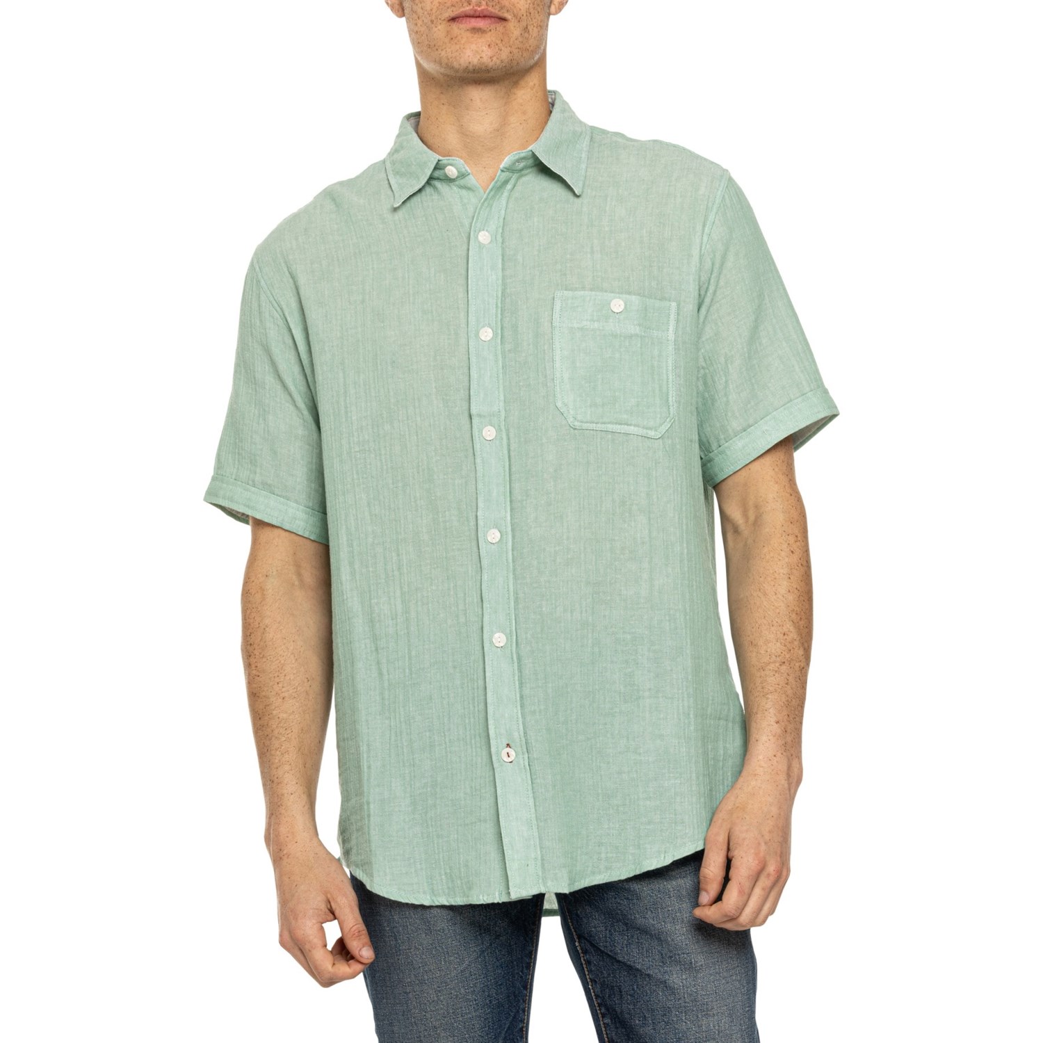 Weatherproof Vintage Double Layer Solid Shirt - Short Sleeve - Save 32%