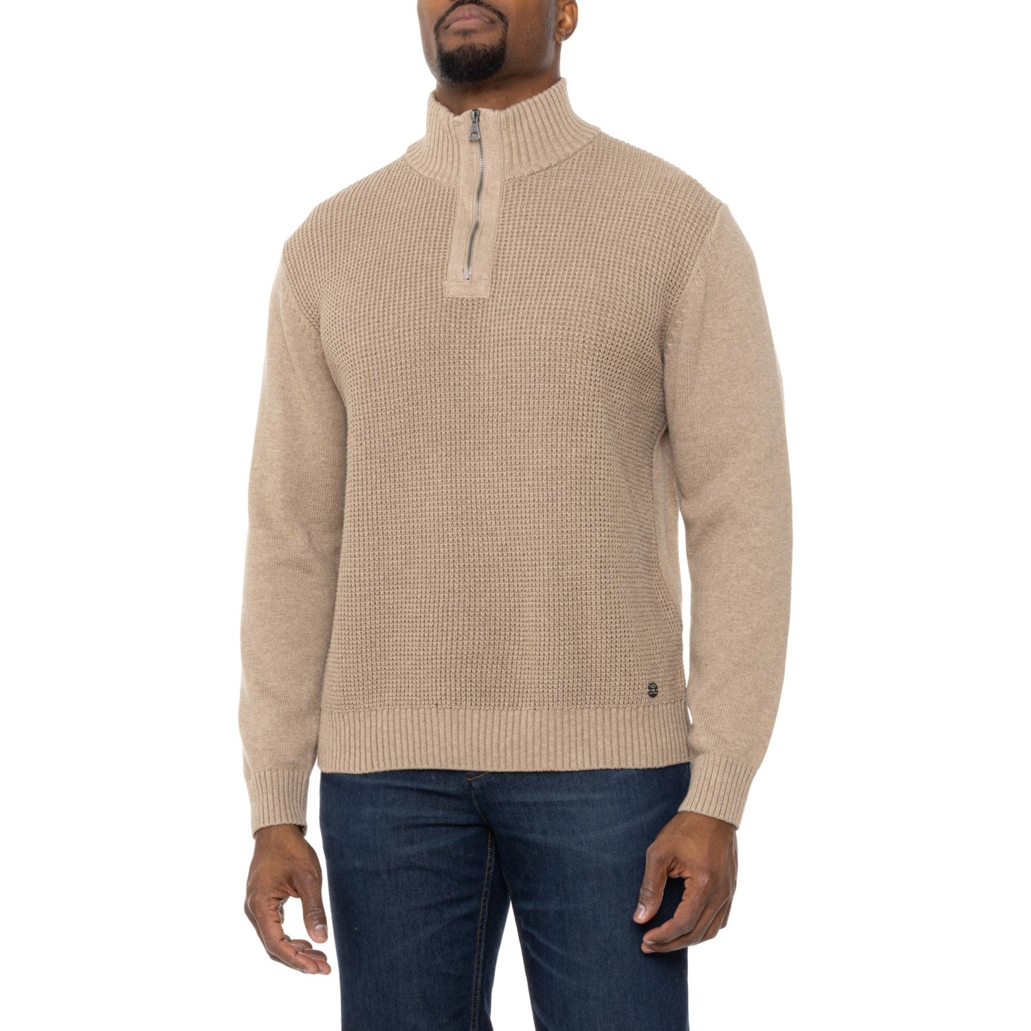 Weatherproof Vintage Zip Mock Neck Multi-Knit Sweater - Save 37%
