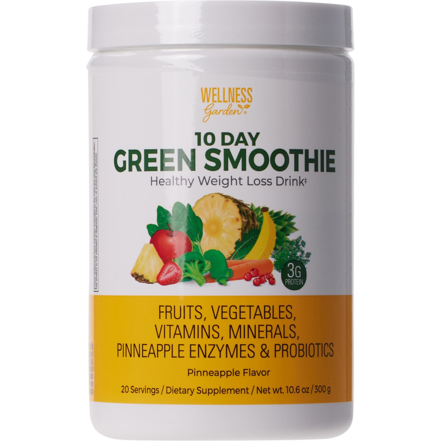 Wellness Gardens 10-Day Pineapple Green Smoothie Powder - 20 Servings ...