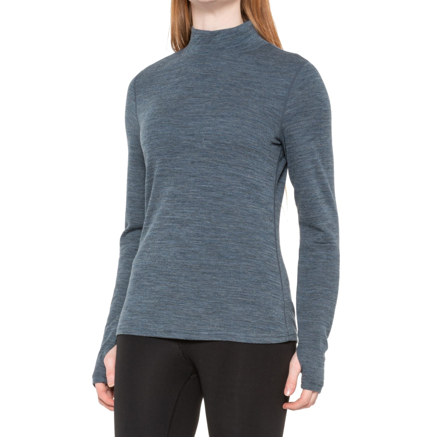 Wicked Wool Mock Neck Base Layer Top - Merino Wool, Long Sleeve - Save 33%
