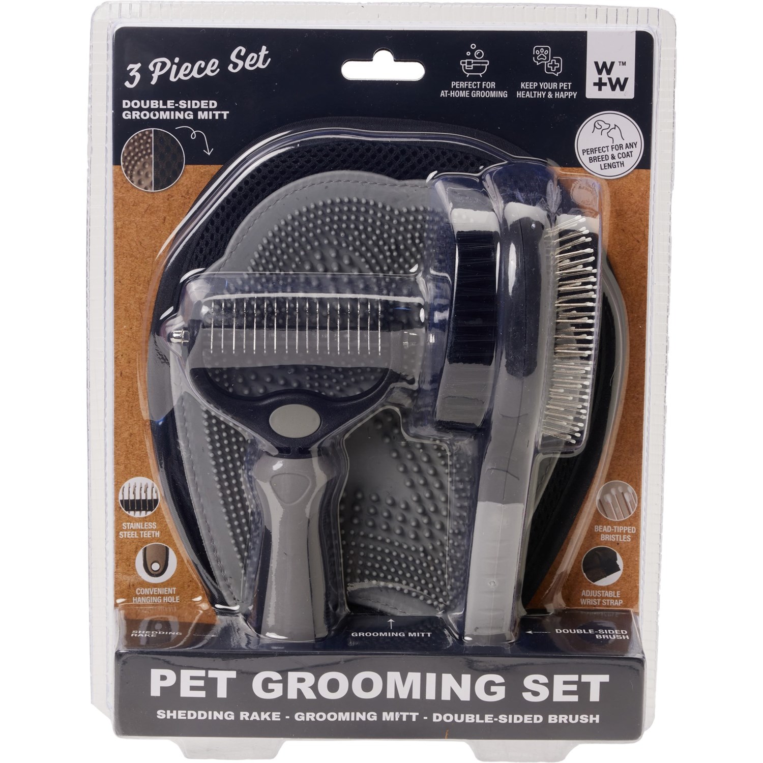 Wild & Woofy Pet Grooming Set - 3-Piece - Save 50%