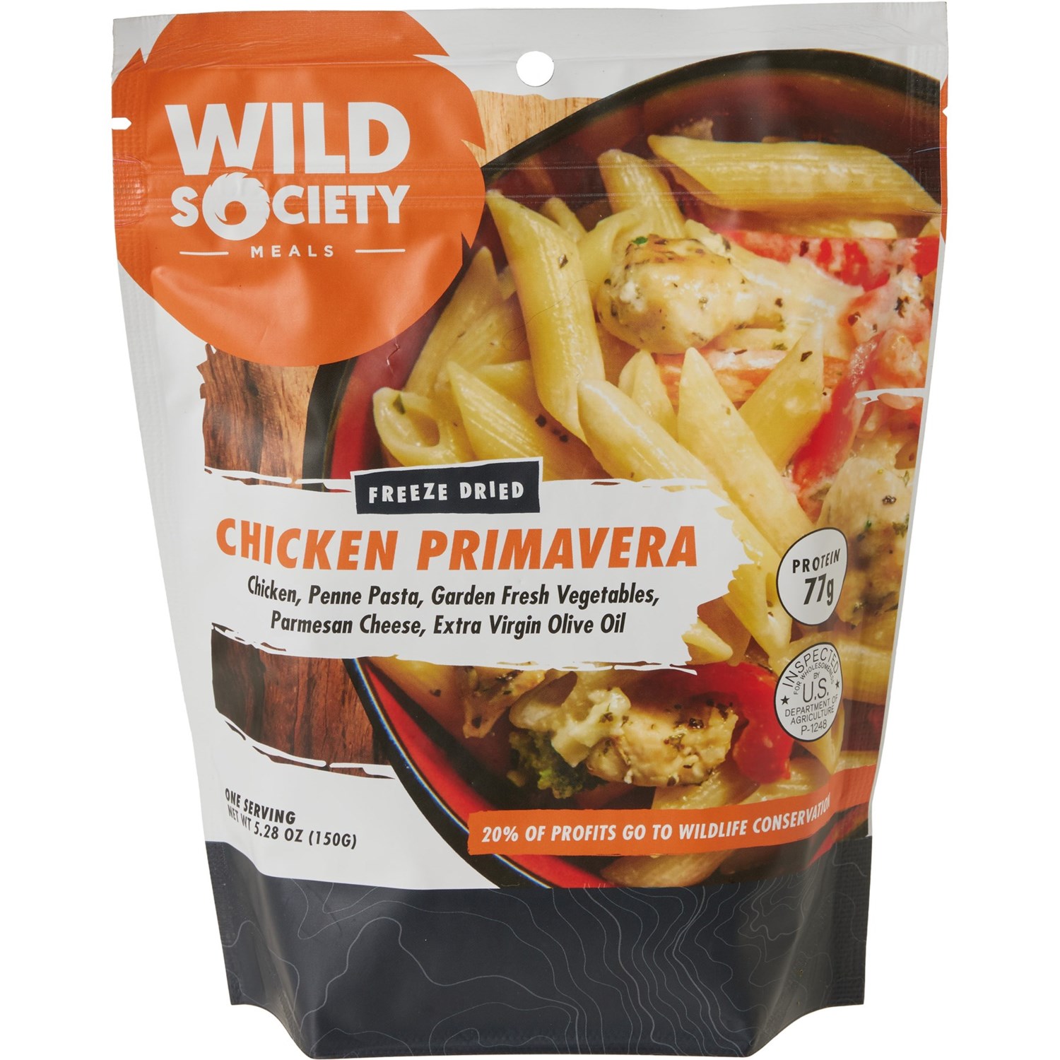 WILD SOCIETY Chicken Pasta Primavera Freeze-Dried Meal - 1 Serving ...