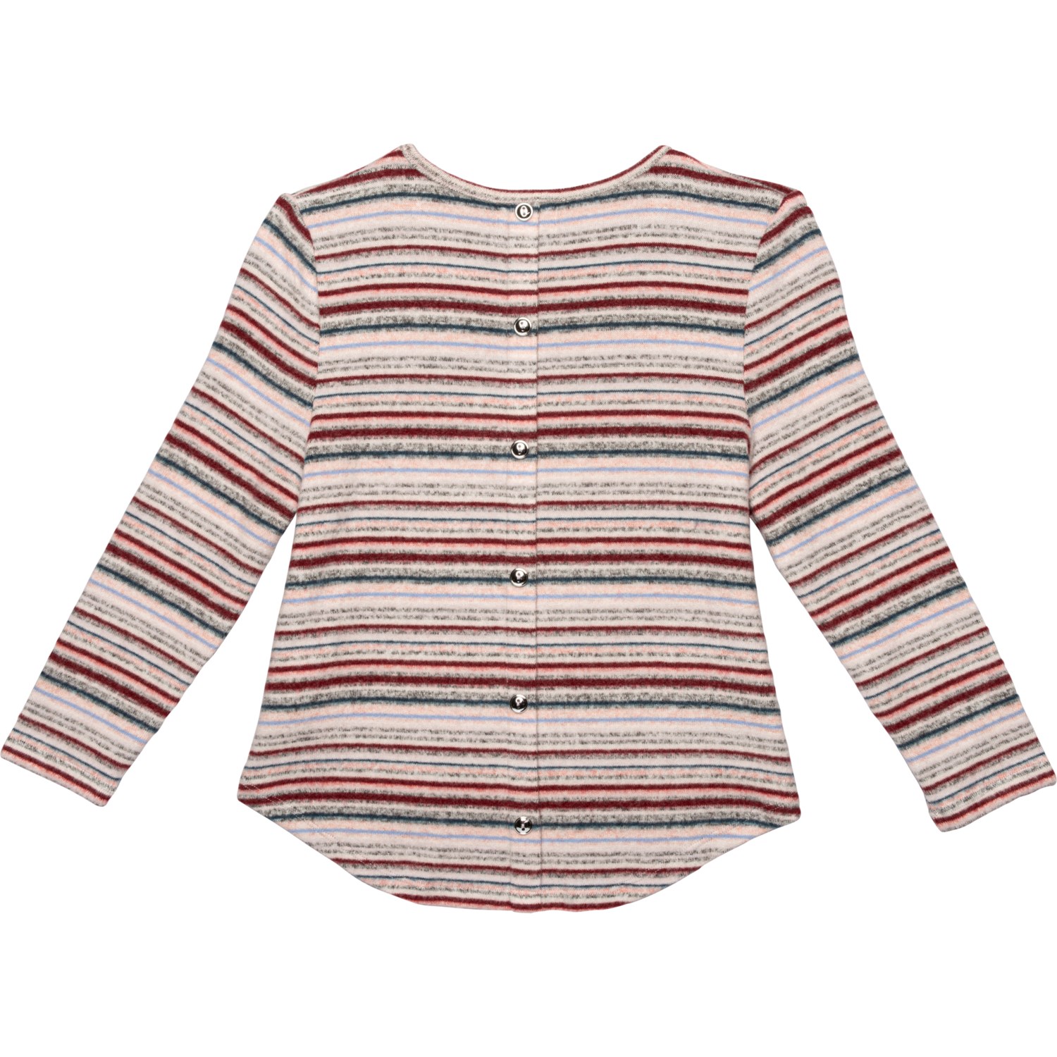 Willow Blossom Big Girls Multi-Stripe Button Back Shirt - Long Sleeve ...