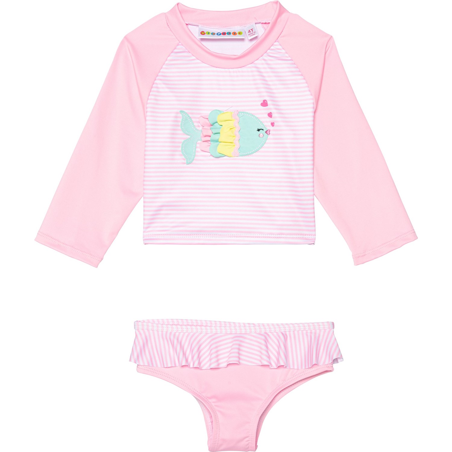 Wippette Ruffle Fish Rash Guard Bikini Brief Set (For Toddler Girls ...