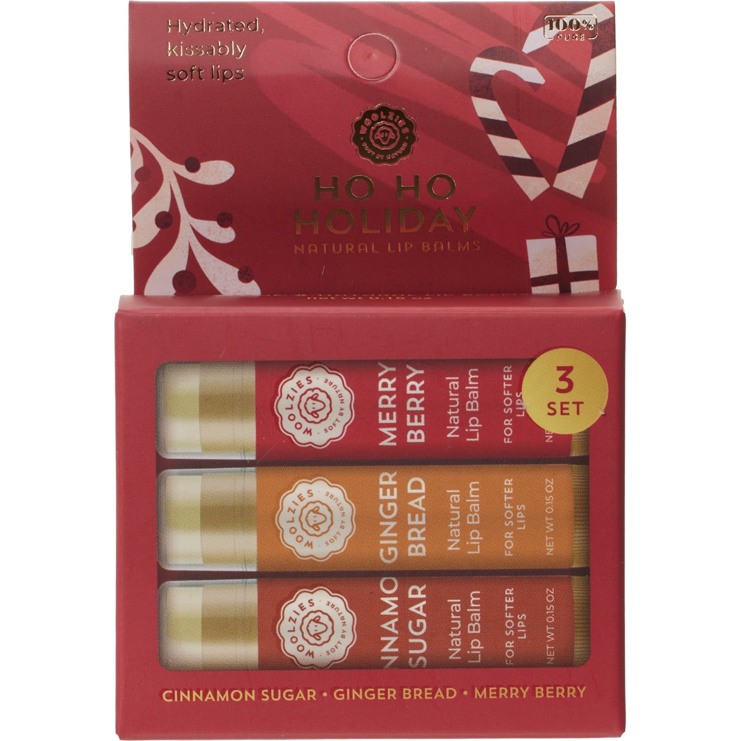 Woolzies Ho Ho Holiday Lip Balm Set - 3-Pack - Save 28%