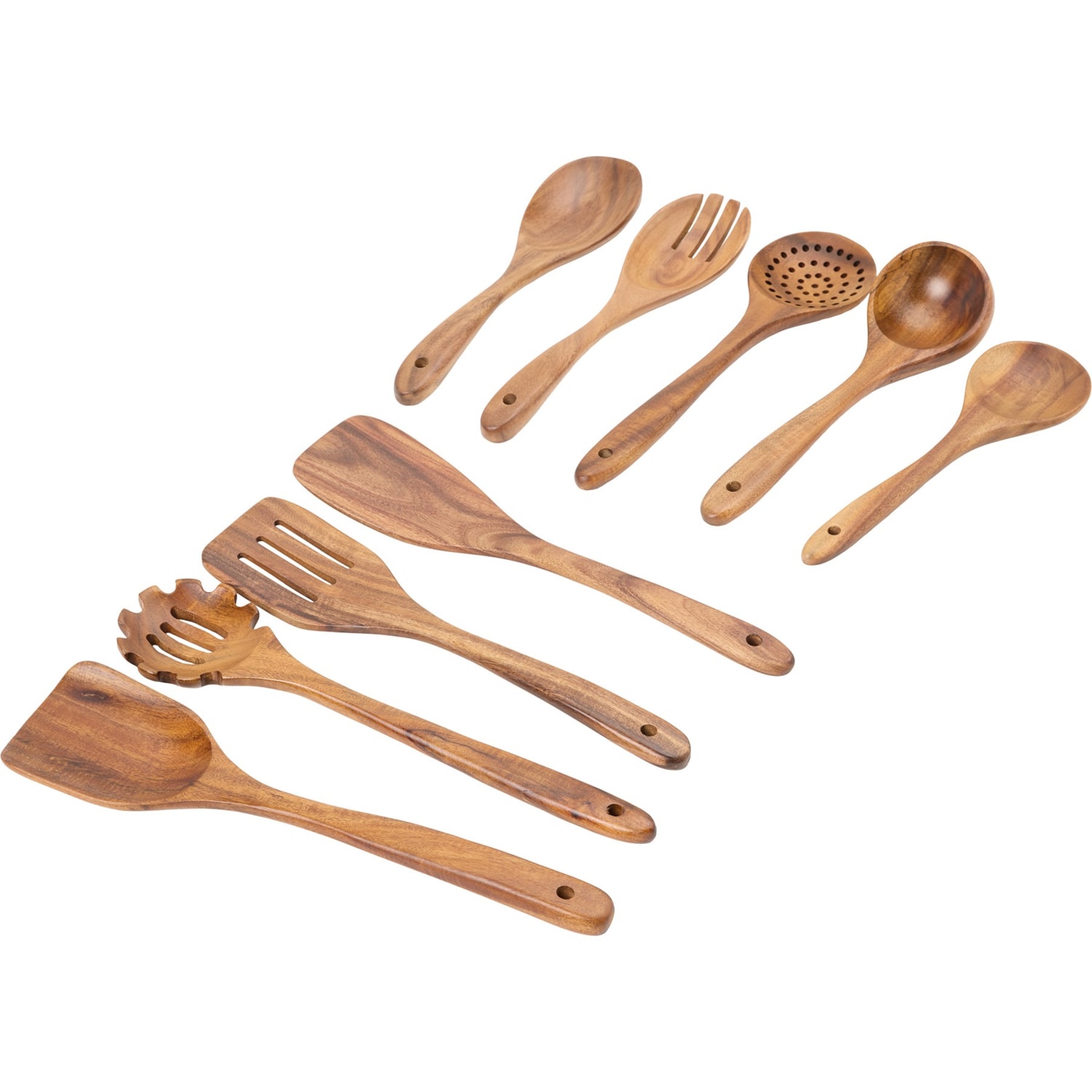 Zulay Kitchen Teak Wood Utensil Set - 9-Piece - Save 32%